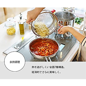 Miyazaki Seisakusho GEO-22PF Geo Pot-Off Pot, 8.7 inches (22 cm), Made in Japan, Compatible with Induction All Heat Sources, 7 Layers, 15 Years Warranty