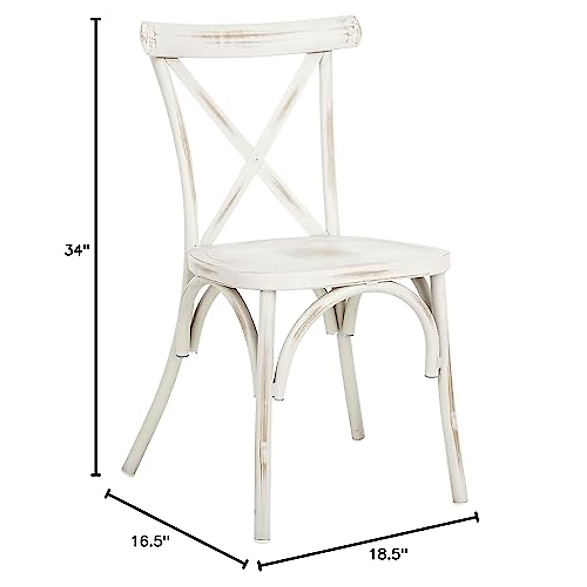 SAFAVIEH Outdoor Collection Elia Distressed White Stackable Chair (Set of 2)
