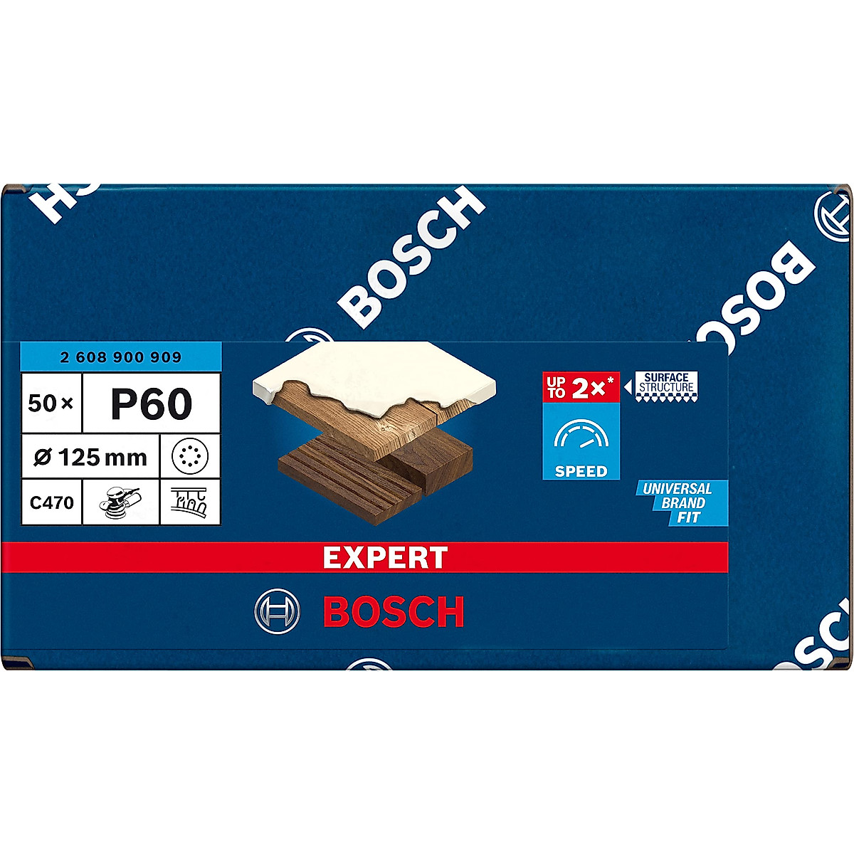 Bosch Professional 50x Expert C470 Sandpaper (Ø 125 mm, Grit 60, Accessories Orbital Sander)