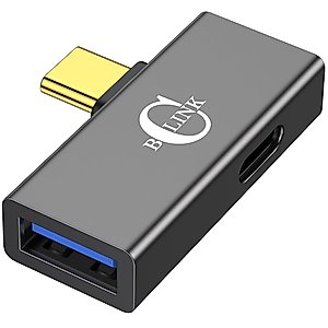 BCLINK 2-in-1 USB C to USB 3.1 Adapter with 100W Charging Port, Thunderbolt 4/3 OTG Converter for Meta Quest 2, iPhone 15, MacBook, iMac, iPad and More - Space Gray
