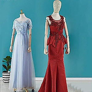 Tailors Dummy Mannequins Female Tailors Dummy Mannequin Dressmakers Dummies Fashion Students Display Bust Torso Wood Arm Adjustable for Clothing Display Stand Dressform Mannequin