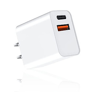 USB C Charger, UDATON Upgraded USB Charging Block for Apple, PD Dual Port Type C Power Adapter Block Cube Brick Compatiblefor New Apple Watch Series 8 7 6, Apple iPhone 13 14 Pro Max SE XS, White