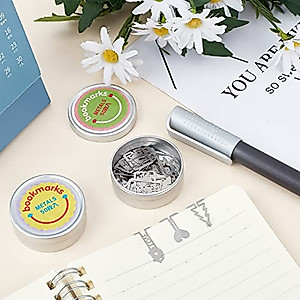 CRASPIRE 2 Boxes Book Darts Thin Stainless Steel Mini Bookmarks 100 Pieces Metal Bookmarks Mixed Shapes for Reading, Page Mark, Students