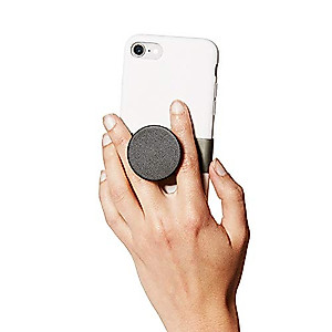 PopSockets Phone Grip Slide for Phones and Cases, Sliding Phone Grip with Expanding Kickstand, PopSlide for Apple Silicone Case, iPhone Xs Max - Black Haze