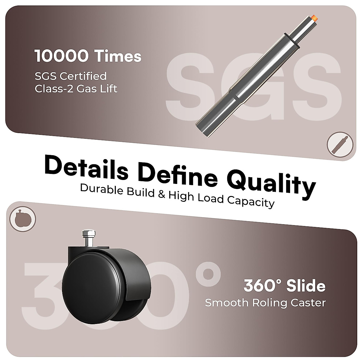 SUPERJARE Drafting Chair with Back, Adjustable Foot Rest Rolling Stool, Multi-Purpose Office Desk Chair, Thick Seat Cushion for Home Bar Kitchen Shop - Black