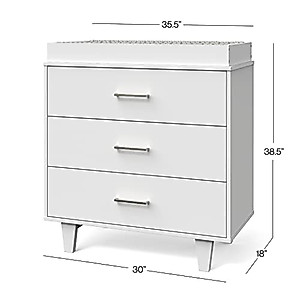 Child Craft Tremont 2 Piece Baby Nursery Set with 4 in 1 Convertible Crib and Changing Table Dresser (Matte White)
