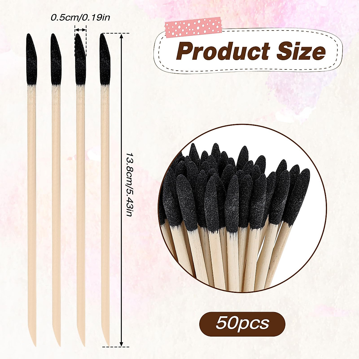 Sanding Sticks 50 Pack Tight Spaces Matchsticks Slanted Sanding Twigs Fine Detailing Sanding Sticks for Plastic Models Wood Hobby