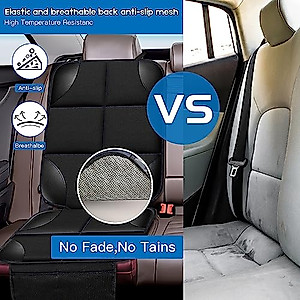 JVXYUIEH Car Seat Protector, 2 Pack Seat Protector for Child Car Seat, 600D Fabric Waterproof Carseat Protector Car Seat Cover with Non-Slip Backing for Child Pet Carseat with 2 Mesh Storage Pockets