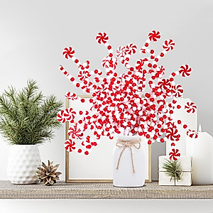 Sggvecsy 36 Pcs Christmas Curly Pick Red White Christmas Picks Christmas Tree Pick Candy Cane Christmas Decorations Christmas Tree Candy Shape Ornaments for Home Vase Wreath DIY Craft Xmas Tree Topper