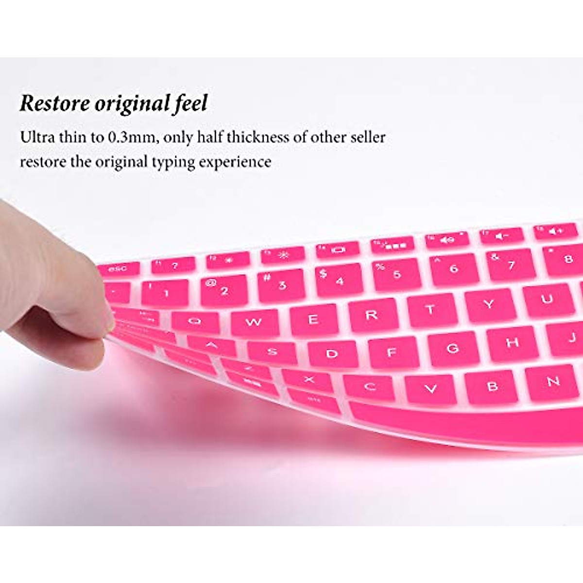 Keyboard Cover for 15.6" HP Laptop 15-DW/DY/CB/CC/CD/BW/BS/EF 15M-BQ/BP/CP 15-dy2703dx/dy2702dx/y5073dx/dy5033dx/dy2173nr/dw0083wm,HP 17.3" Laptop/HP Envy 17t 17M Touch/HP Pavilion 17 Skin-Hot Pink