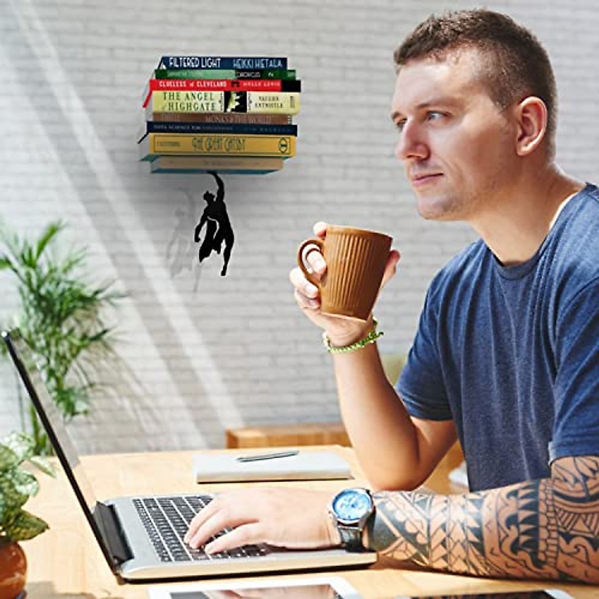 Artori Design Floating Bookshelf for Kids Invisible Shelf - Metal Book Shelf for Wall Decore Book Lovers - Bookshelf Floating Book Shelves for Wall - Superhero Home Decore Bookshelves (Superhero)