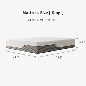 ESHINE King Adjustable Bed Frame-Luxury Gel Memory Foam(783 Pocket Springs), Bed Base Frames with Massage, Wireless Remote, USB, Under Bed Night Light, Head and Foot Incline
