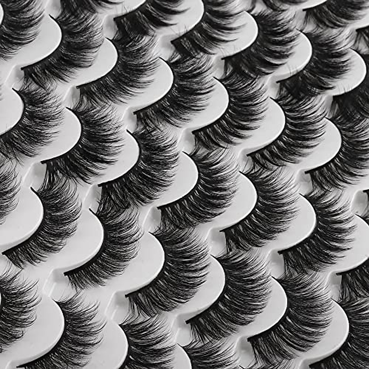 Ruairie 24 Pairs False Eyelashes Natural Look Wispy Fake Eyelashes Pack 6 Styles Mixed Natural Mink Lashes Fluffy 16-20MM False Lashes Bulk