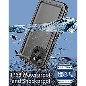 SPORTLINK Compatible with iPhone 13 Mini Waterproof Shockproof Case with Built in Screen Protector - Full Body Heavy Duty Dustproof Rugged 360°Full Sealed Protective Cover 5.4 Inch (Black)
