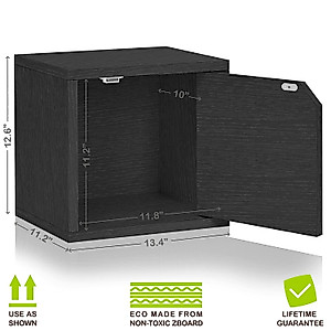 Way Basics Closet Organizer and Storage - Modular Connect Door Cube (Tool-free Assembly), Black