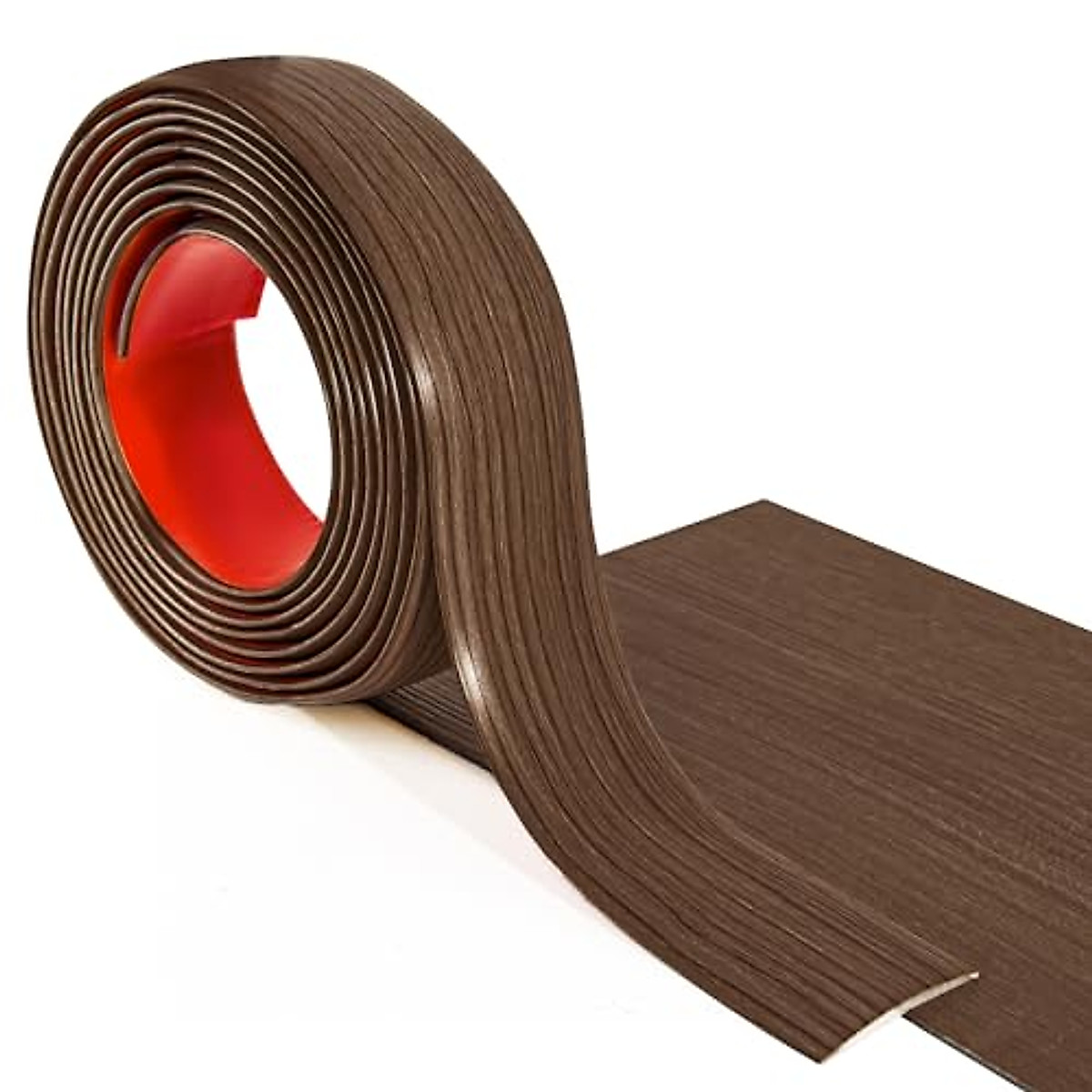 Art3d 4 FT Self Adhesive Vinyl Floor Transition Strip, Laminate Strip Flat Divider for Joining Gaps,Carpet Threshold Transition,Floor Tiles（1.57in, Brown）