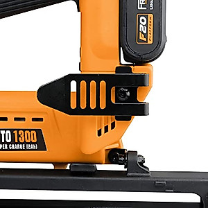 Freeman PE20VFN64 20 Volt Cordless 16-Gauge 2-1/2" Straight Finish Nailer Kit with Lithium Ion Battery, Charger, Bag, and Nails (200 Count) – 1300 Shots per Charge, Orange and Black