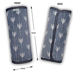 Seat Belt Covers for Kids, 2 in 1 Car Seat Strap Covers & Auto Seatbelt Pillow for Kids nap, Car Travel Pillow & Strap Pads Cushion for headrest, Neck/Shoulder Support, fit Child, Adult, Grey;