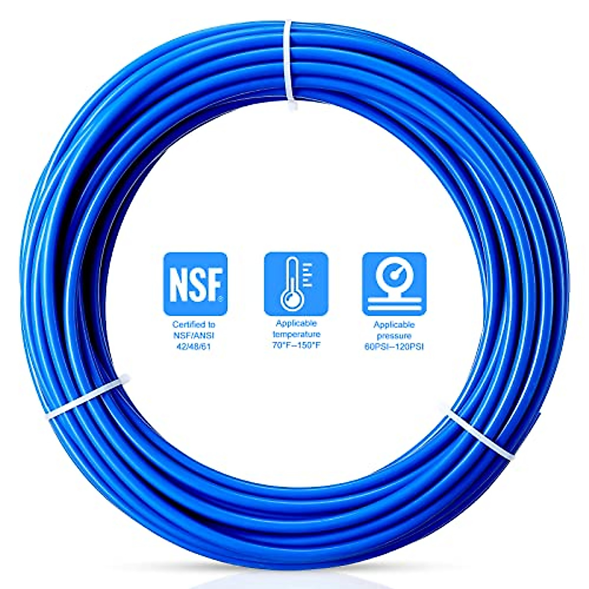 PURENAT 30FT 1/4 Inch O.D.RO Water Tubing,NSF Certified Pipe for RO(Reverse Osmosis) Water Purifier Filter System,BPA free Flexible Plastic Hose(blue)