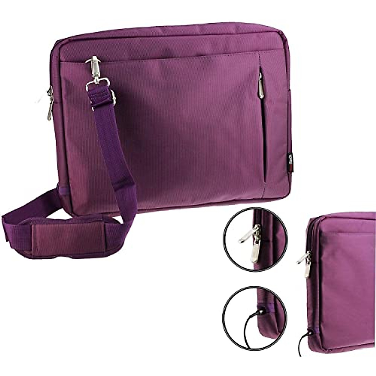 Navitech Purple Sleek Water Resistant Travel Bag - Compatible with FANGOR 10.1" Portable Blu-ray DVD Player