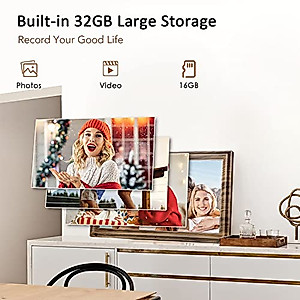16 Inch Large Digital Picture Frame, Canupdog Digital Photo Frame with 32GB Storage Wall Mountable, Auto-Rotate, Motion Sensor Share Photo Video via App