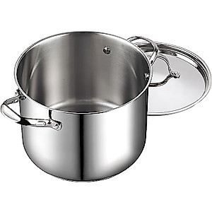 Cooks Standard 8-Quart Classic Stainless Steel Stockpot with Lid, 8-QT, Silver