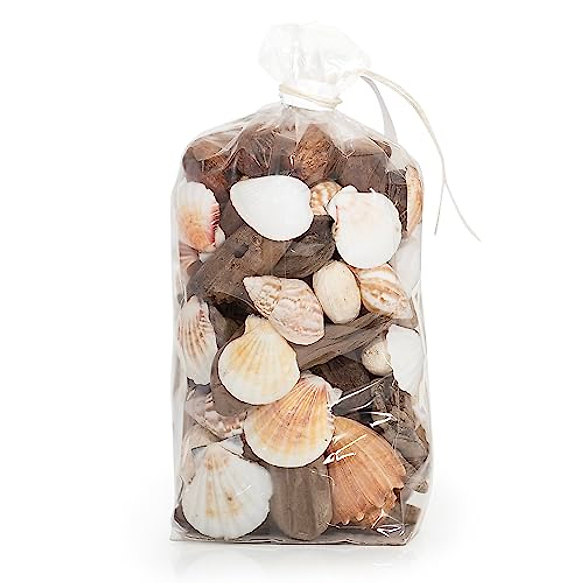 ANDALUCA Seashell Driftwood Home Fragrance Potpourri Vase & Bowl Filler Decor (Coral Beach)