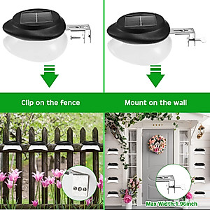 12 Pieces Solar Gutter Solar Lights Outdoor 9 LED Waterproof Gutter Solar Lighting Deck Fence Sun Power Lamps White Light for Garden Backyard Pathway Roof Yard Utility Patio Wall (Black)