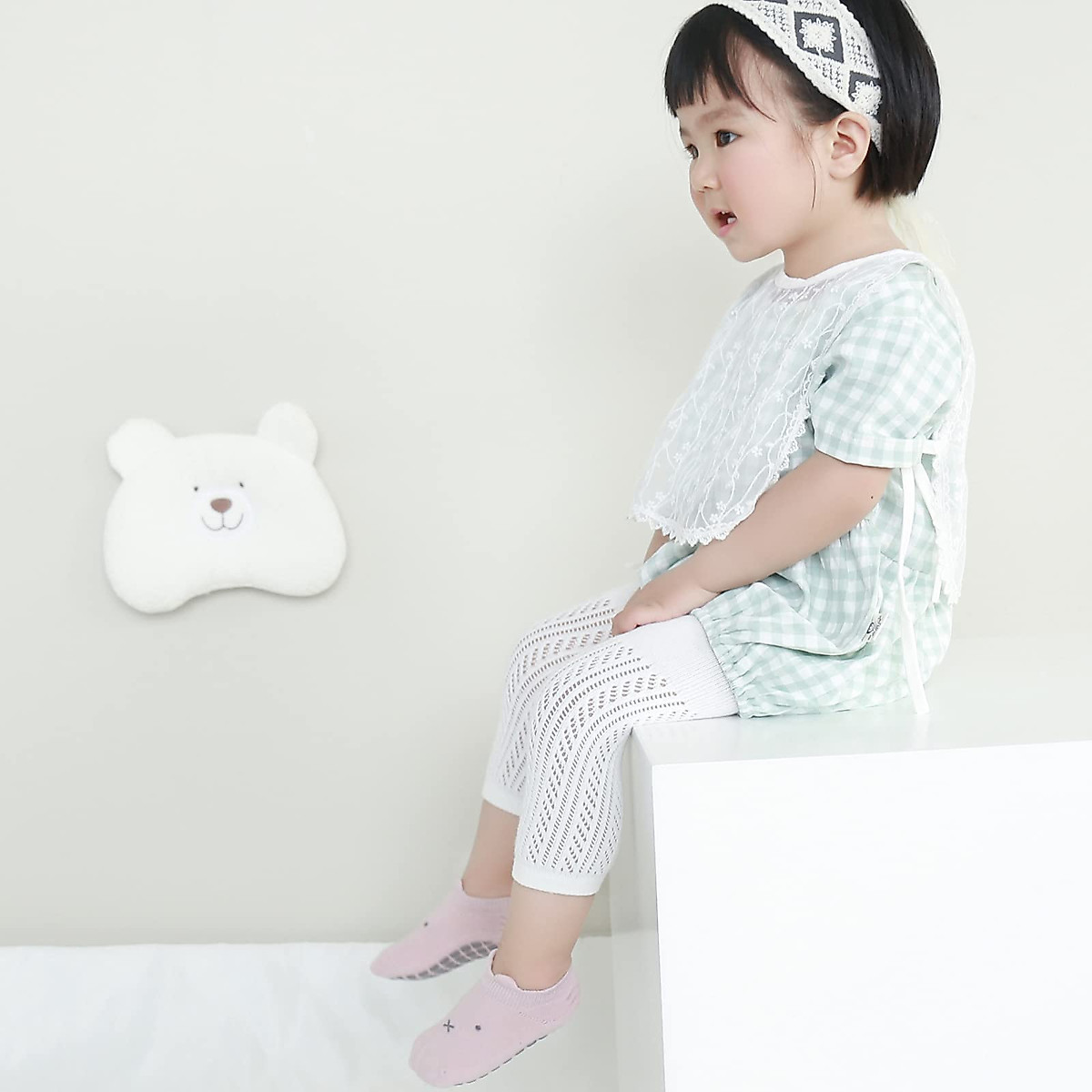 BEHELE Baby Non-skid Socks Toddler Newborn Infant Non Slip Socks with Grips Anti-Slip Unisex Girls Boys Ankle Socks (L(1-3T))