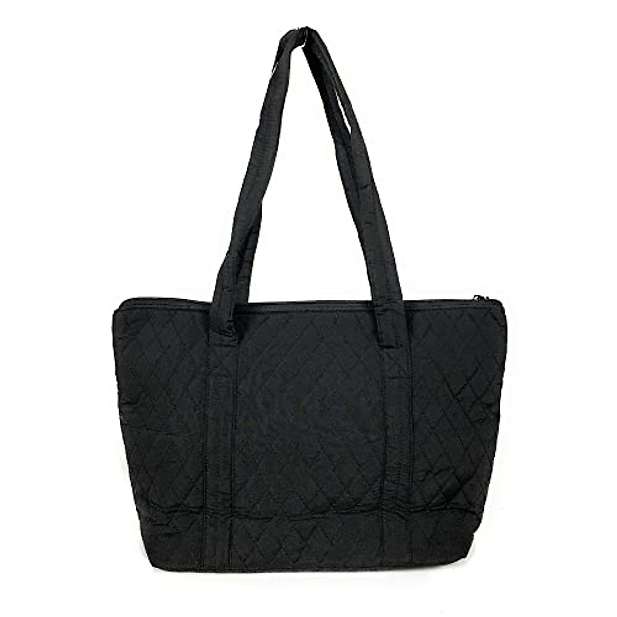 EGFAS Quilted Handbag Purse Shoulder Bag Pocketbook (Medium Solid Black)