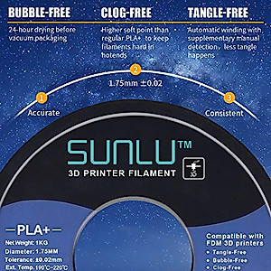 SUNLU PLA+ Filament 1.75mm 10KG PLA Plus 3D Printing Filament for 3D Printer & 3D Pens Tolerance Accuracy +/- 0.02 mm, 11x1KG (2 Colors)