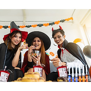 Perthlin 49 Pcs Halloween Blood Iv Bags for Drinks Halloween Blood Iv Bags for Party Supplies, Reusable Blood Drink Pouches with Syringe and Clips for Vampire Zombie Nurse Graduation Party Decoration