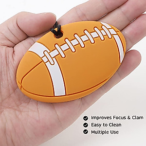 AmazingM Sports Sensory Chew Teether for Boys and Girls,Food Grade Silicone Safety Chewy Teether Toy for Kids with Autism, ADHD,Oral Motor,Teething,Biting Needs (American Football)