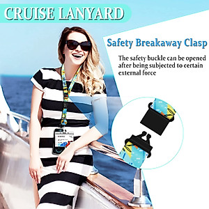 Cruise Lanyards, 2 Pack Adjustable Lanyard with Retractable Badge Key Reel, Phone Tether Tab and Waterproof ID Badge Holder for All Cruises Key Cards (Style A)