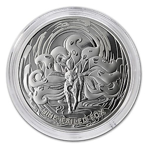 2023 1 oz Samoan Silver Nine-Tailed Fox | Asian Mythical Creatures Coin Brilliant Uncirculated (in Capsule) with Certificate of Authenticity $2 BU