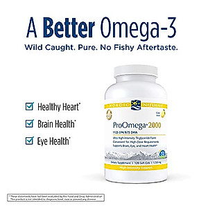 Nordic Naturals ProOmega 2000, Lemon Flavor - 120 Soft Gels - 2150 mg Omega-3 - Ultra High-Potency Fish Oil - EPA & DHA - Promotes Brain, Eye, Heart, & Immune Health - Non-GMO - 60 Servings
