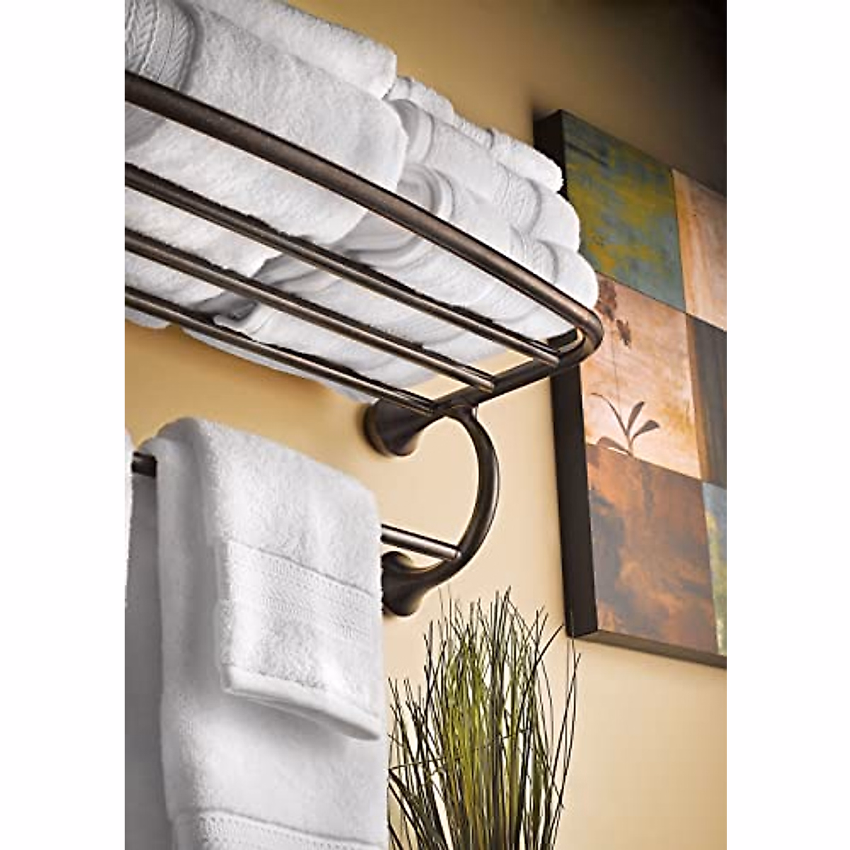 Moen YB2894BN Eva Collection 26-Inch Wide Bathroom Hotel-Style -Towel Shelf, Brushed Nickel