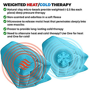 Microwavable Heating Pads Set of 2 Natural Moist Heat Pad for Back Pain, Neck and Shoulders, Nerve, Cramps, Lower Lumbar Relief