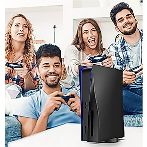 Black PS5 Faceplate Case Cover Customized PS5 Plate for Disc Playstation 5 Console Hard Shell Skin Replacement Cover Plates Matt Black Side Plate for Playstation 5