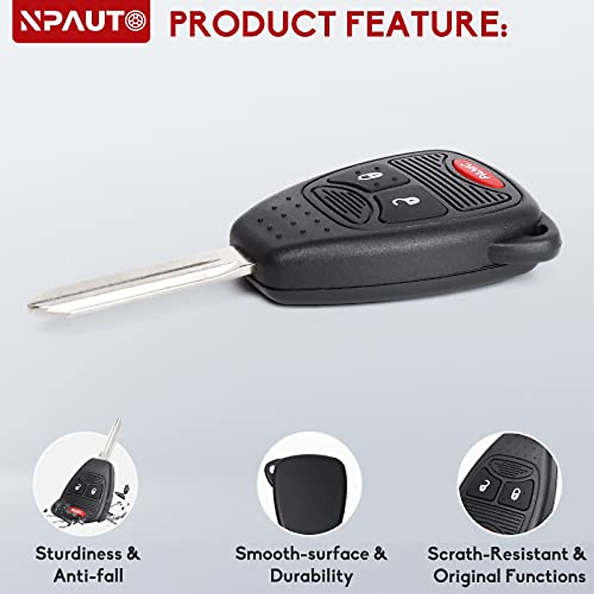 NPAUTO Key Fob Replacement Fits for Dodge Ram Dakota Durango Magnum Caliber Charger Nitro Avenger, Jeep Wrangler Compass Patriot, Chrysler 200 300 & More Keyless Entry Remote Control OHT692427AA, 2Pcs