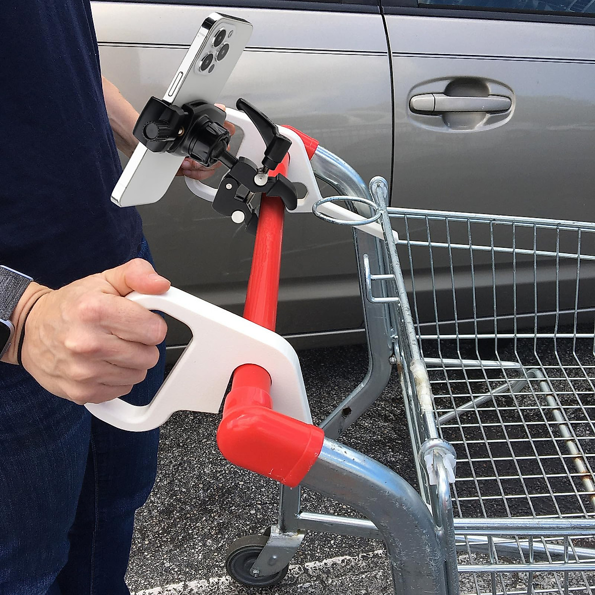 Mippko Phone Holder for Golf Cart/Microphone Stand/Shopping Cart/Railing/Handlebar/Rod,Fit for 3.5~7.5 inch iPhone/Nexus/HTC/LG/Smartphone,360°Adjustable Clip Aluminum Alloy Mount