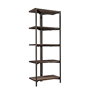 Sauder North Avenue Bookcase, L: 23.43" x W: 13.66" x H: 59.33", Smoked Oak Finish