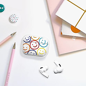 MOLOSLEEVE Cute Airpod Pro Clear Case with Keychain, Cartoon Smiley Face Design Soft Silicone Smooth Shockproof Compatible with Airpods Pro Charging Case for Girls Kids Women