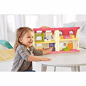 Fisher-Price Little People Toddler Playset, Surprise & Sounds Home, Playhouse with Music Phrases and Figures for Preschool Pretend Play