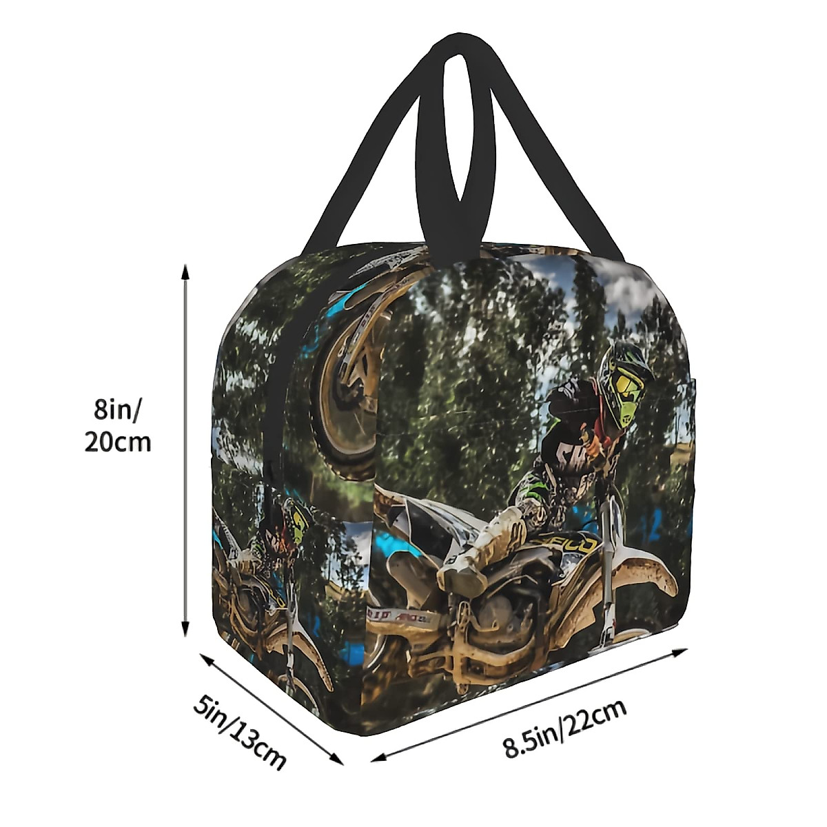 Giwawa Motocross Insulated Lunch Bag for Men Dirt-Bike Motorcycle Race Lunch Tote Bento Bag Sport Motorcyclist Food Container for Women Kids Boys Girls School Work