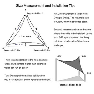 BeQell Sun Shade Sail Outdoor Triangle Shade Canopy UV Block Awning for Patio Garden Backyard Lawn (16.5'x16.5'x16.5', Brown)