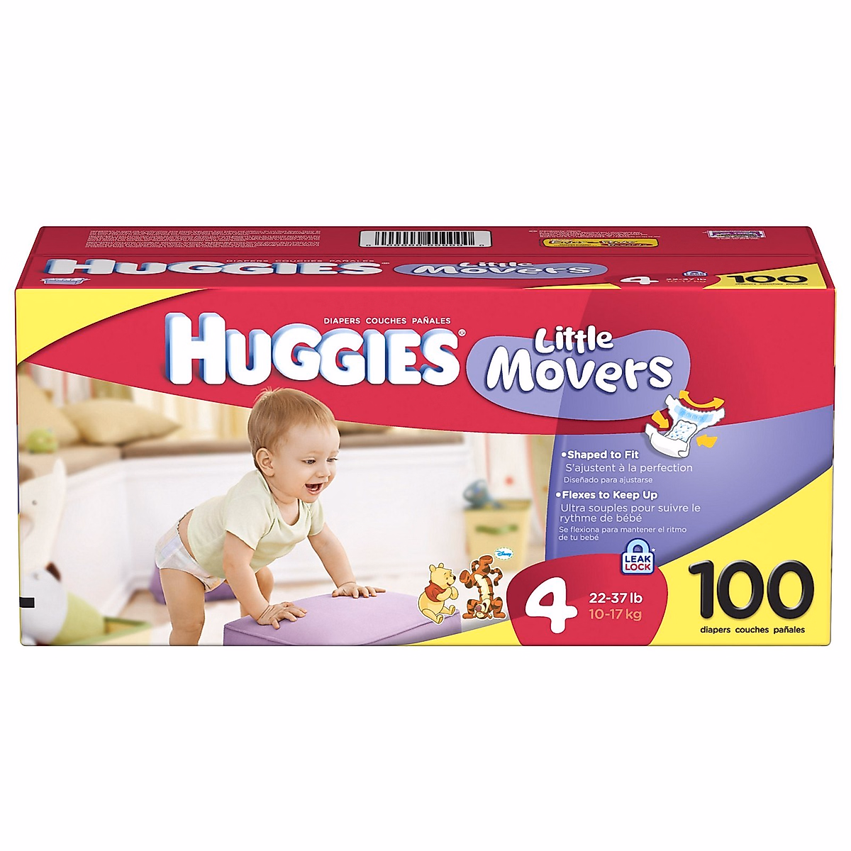 Huggies Little Movers Diapers, Size 4, 100-Count