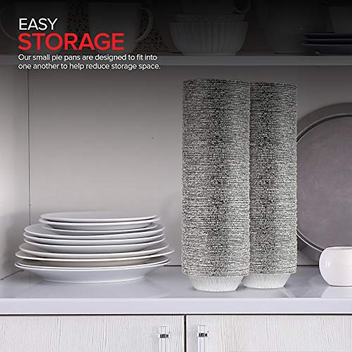 Stock Your Home 4 Inch Mini Aluminum Foil Pie Pans (50 Count) Disposable Mini Pie Pans, Small Pie Tin for Baking Tiny Treats, Durable Individual Pie Pans for Fruit Tarts, Quiche, Mince Pie Tin