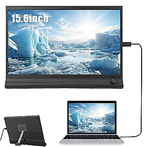 emlovosy 15.6-inch FHD IPS Laptop Expansion Screen 1080P High Clarity Portable School Work Entertainment Expansion Screen with Holder
