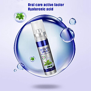Ultra fine Mouth Spray, Breath Freshener Spray 2 x 2 x 9.7cm Nutrient Ingredients Liquid,Mint Flavor Breath Refreshing Mouth Spray Bad Breath Removal Oral Spray 20ml
